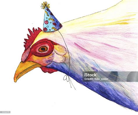 Birthday Chicken Stock Illustration Download Image Now Watercolor