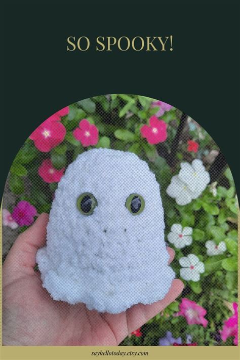 Spooky Ghost Plush Halloween Decoration Soft And Fuzzy Ghost Stuffie Crochet Amigurumi Halloween