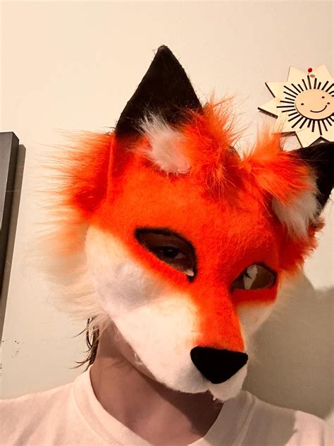 Red Fox Therian Mask Airbrushed Etsy
