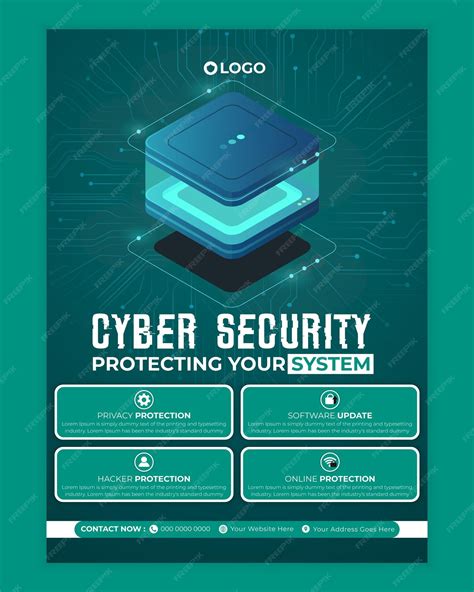 Premium Vector Cyber Security Awareness Poster Or Flyer Template