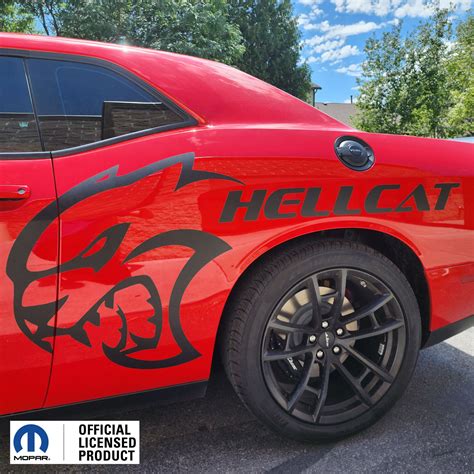 Fits 2019 2024 Dodge Challenger Side Hellcat W Hellcat Vinyl Sticker