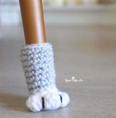 Crochet Cat Paw Chair Socks Repeat Crafter Me