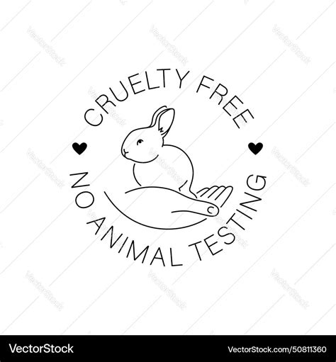 Cruelty Free Animal Testing Logo Royalty Free Vector Image