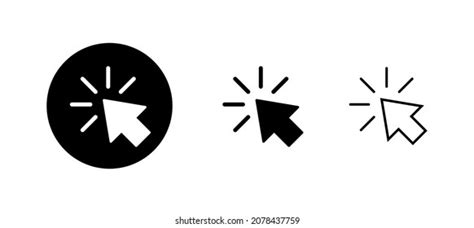 Click Icons Set Pointer Arrow Sign Stock Vector Royalty Free