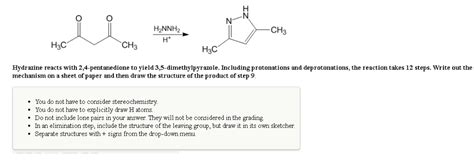 Solved H2NNH2 CH3 H3C CH3 H3C Hydrazine reacts with | Chegg.com