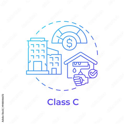 Property Class C Blue Gradient Concept Icon Older Buildings Need