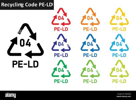 Pe Ld Plastic Recycling Code Icon Set Plastic Recycling Symbols 04 Pe
