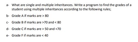 Solved Q 1 Using C Oop A What Are Single And Multiple