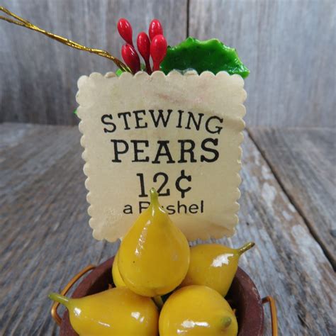 Vintage Stewing Pears Ornament Bushel Fresh Picked Fruit Etsy