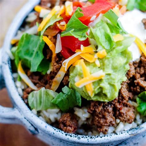 Taco Rice Bowl Recipe With Ground Beef The Honour System