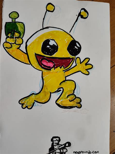 Yellow Alien Boi By Stebiefromminecrap On Newgrounds