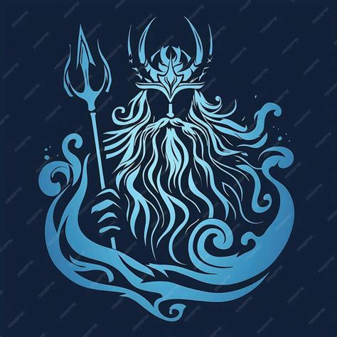 Poseidon Greek God Of The Sea With Trident Premium Ai Generated Image