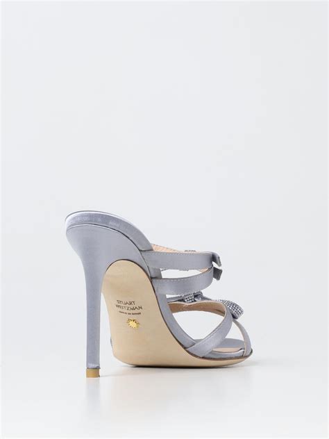 Stuart Weitzman Outlet Sw Bow Satin Sandal Grey Stuart Weitzman