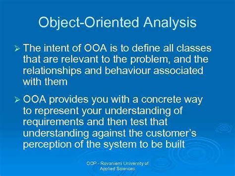 Object Oriented Programming And Java Part III Object Oriented Analysis
