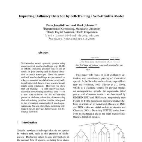 Improving Disfluency Detection By Self Training A Self Attentive Model Acl Anthology
