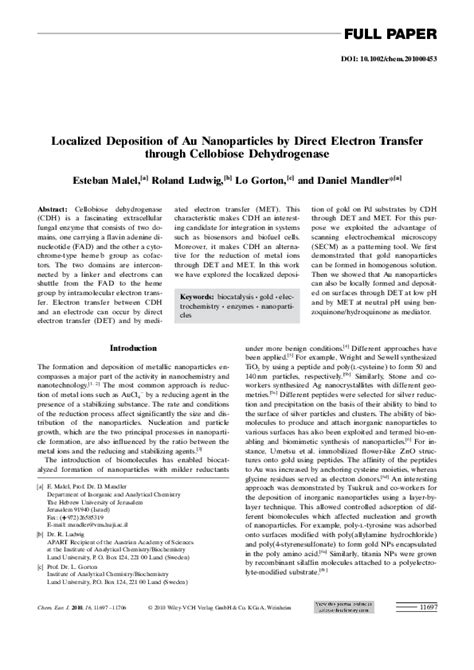 Pdf Localized Deposition Of Au Nanoparticles By Direct Electron