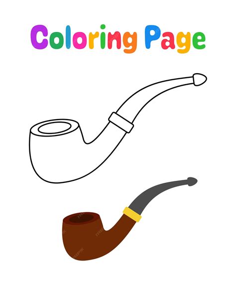 Dibujo Para Colorear Con Pipa Para Niños Vector Premium