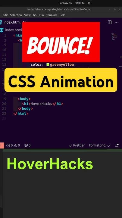 Bounce Css Animation Htmlcss Programming Keyframeanimation Learnhtml5andcss3 Coding Youtube