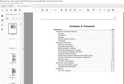 Kalmar Empty Container Handler 8 9t Dct80 90 Workshop Manual Pdf Download