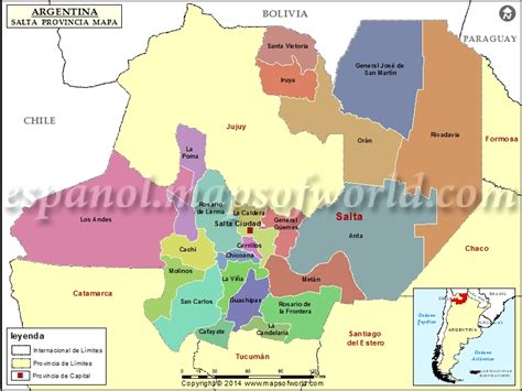 Mapa De Salta Provincia De Salta Argentina