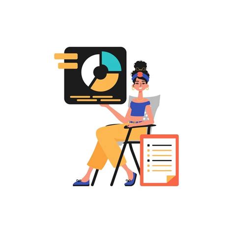 A criança do sexo feminino senta se em uma carne picada e segura um gráfico com estatística