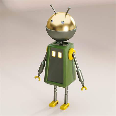 Artstation 5 Low Poly Robot Bundle Game Assets
