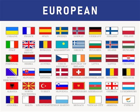 Flags Vector Of The European Premium Vector