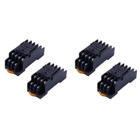 4pcs Pyf14a Din Rail Power Relay Socket Base 14 Pin For My4nj Hh54p My4