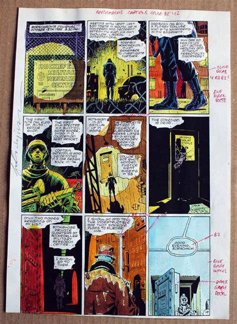 Watchmen Original Colour Guide Chapter 1 Page 19 In Richard Burton