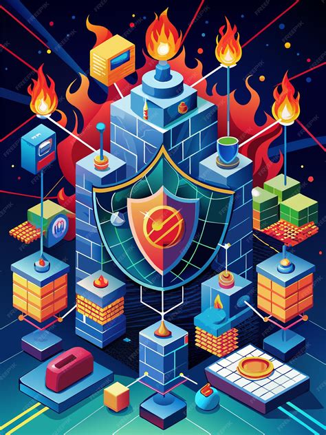 Network Security Firewall Vector Graphics Illustration Eps Source File Format Lossless Scaling