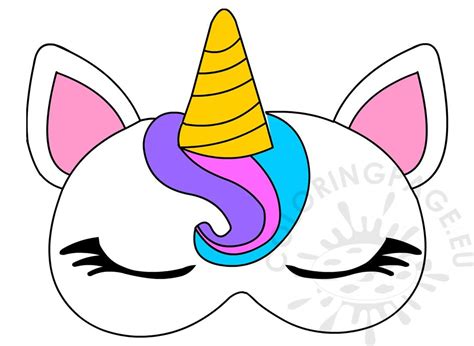 Coloring Unicorn Mask ← Printable Unicorn Party Paper Mask