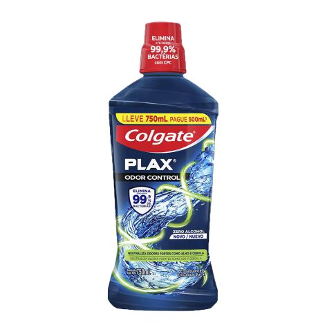 Antisséptico Bucal Colgate Plax Odor Control Leve 750ml Pague 500ml Antisséptico Bucal