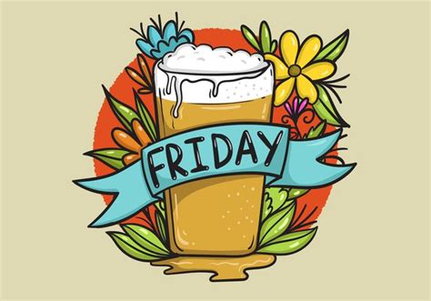 Beer Friday Banner Tattoo Style Art 152435 Vector Art At Vecteezy