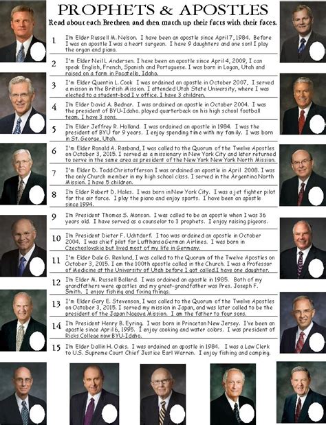 2018 General Conference Lds Apostle And Prophet Printable Cards Artofit