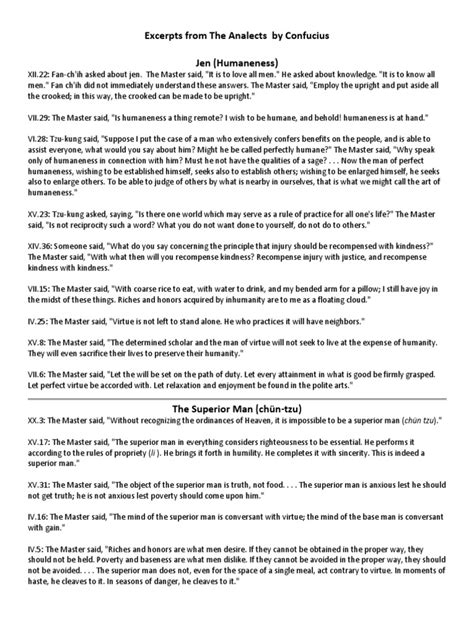 Excerpts From The Analects By Confucius Pdf Confucius Analects