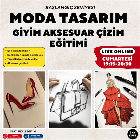 Moda Giysi Tasarım Aksesuar Çizim Ve Kalıp Geliştirme Eğitimi Online