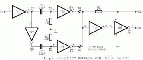 Frequency Doubler With 4069 Circuit Diagram And Instructions