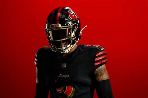 49ers Unveil Black Nfl Rivalries Uniform With Black Helmet