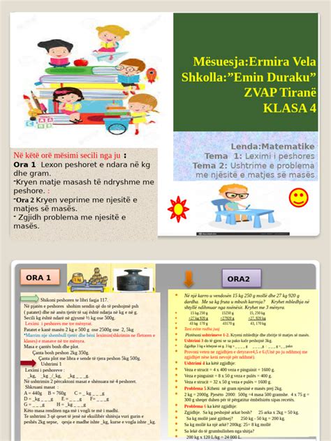 Matematike Leximi I Peshores Dhe Ushtrime Me Njesite E Matjes Se Mases Pdf