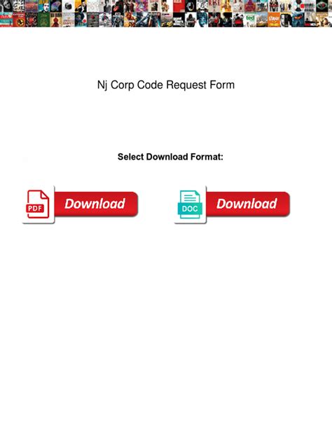 Fillable Online Nj Corp Code Request Form Nj Corp Code Request Form Fax Email Print Pdffiller