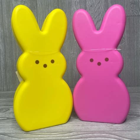 Peep Accents Nwt Inch Pink And Yellow Peep Marshmallow Bunny Battery Lights Decorations