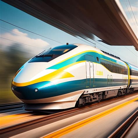 High Speed Train In Motion On The Railway Premium Ai Generated Image
