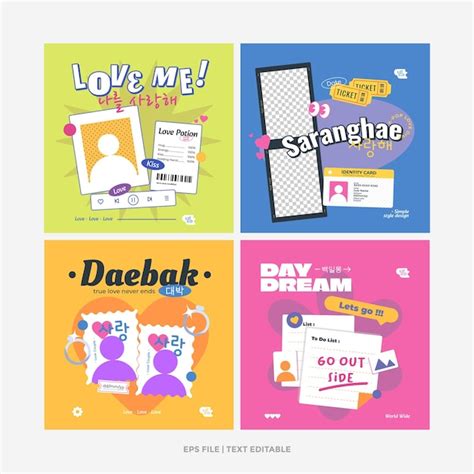 Premium Vector Korea Cute Social Media Post