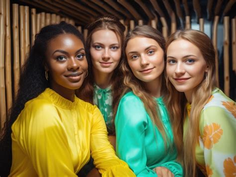 Premium Ai Image Group Of Cute Women With Clear Glowing Skin Woman