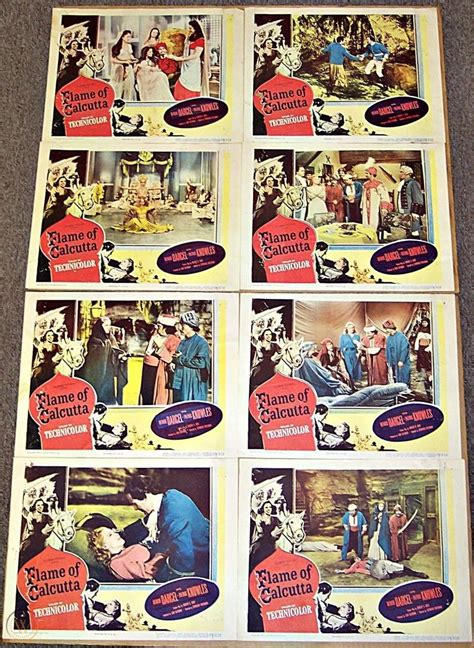 Flame Of Calcutta 1953 Denise Darcel Original 8 Card Lobby Set