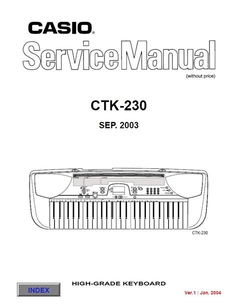 Casio Ctk 230 Ver 1 Electronic Keyboard Service Manual Pdf Sbtcs2574