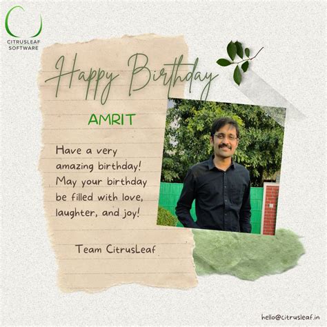 citrusleaf software on linkedin happy birthday dear ceo amrit rathi
