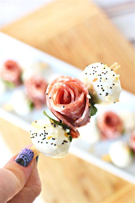 Salami Roses With Mozzarella Balls Viral Salty Side Dish