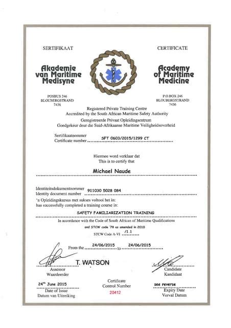 Safety Familiarization Training Pdf