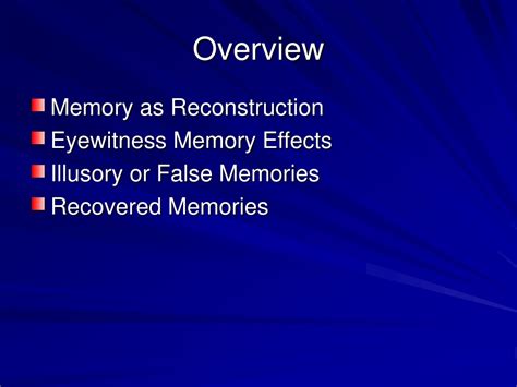 Ppt Reconstructive Memory And Distortions Powerpoint Presentation Free Download Id9506116